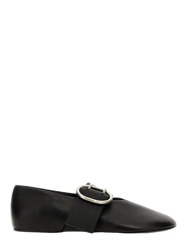 JIL SANDER Buckle Ballet Flats - Black