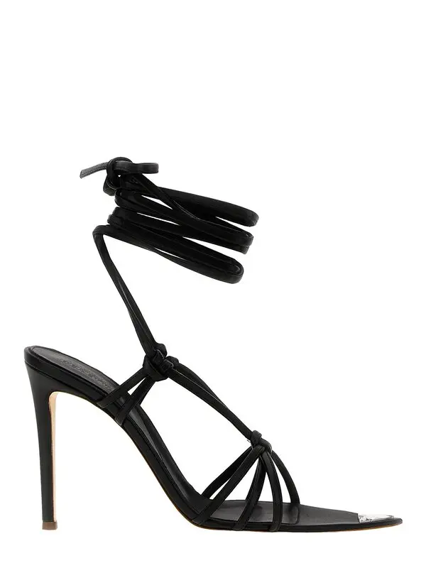 NICOLO' BERETTA Leather Stiletto Sandals - Black
