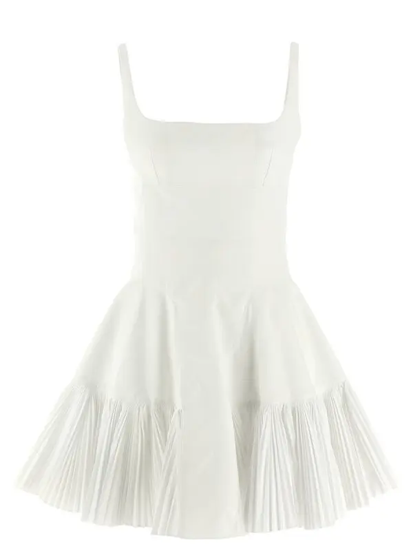 GIOVANNI BEDIN Pleated Mini Dress - White
