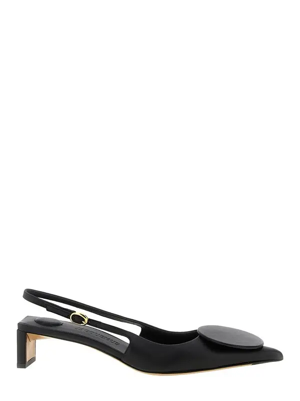 Jacquemus Leather Slingbacks - Black
