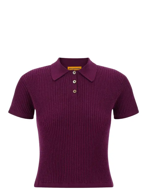 Guest In Residence Shrunken Polo Shirt - Purple