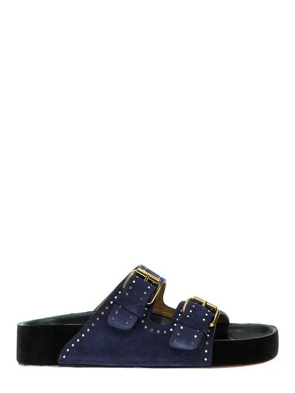 Isabel Marant Lenny Leather Sandals - Blue