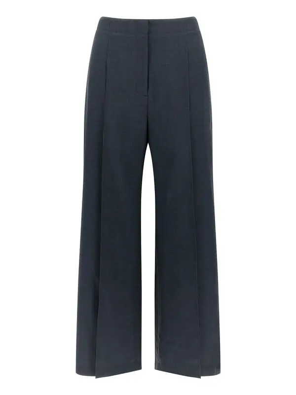 Theory Deep Pleat City Twill Pants - Blue