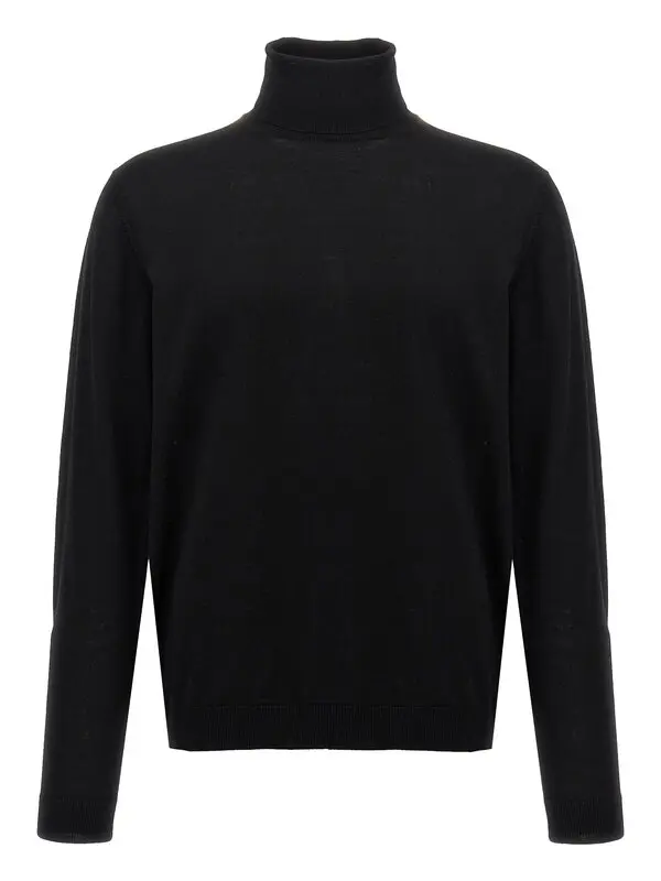 ROBERTO COLLINA Wool Turtleneck Sweater - Black