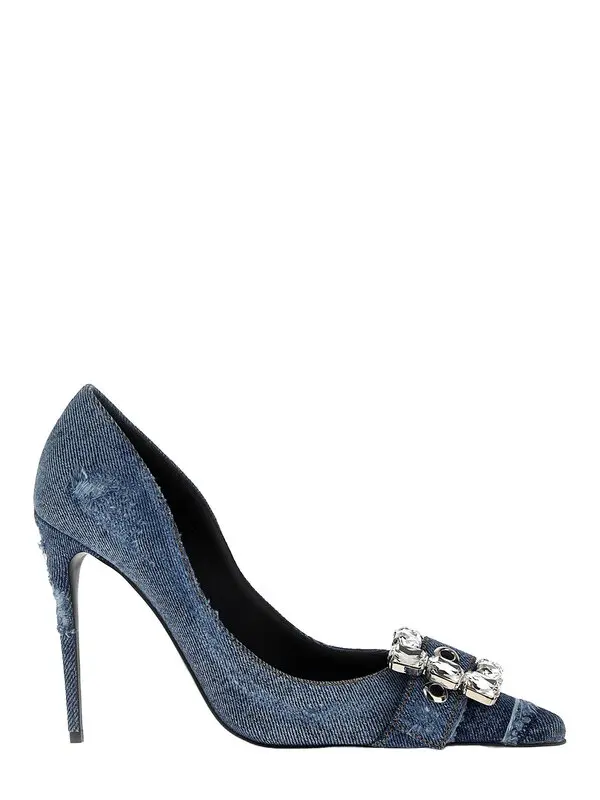 Dolce & Gabbana Pointed Toe Denim Pumps - Blue