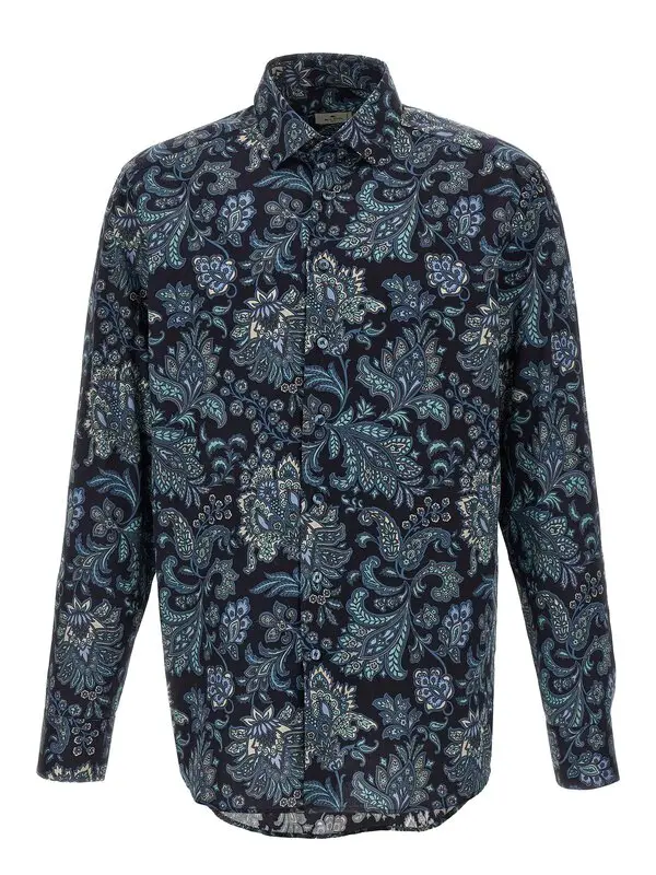 Etro Floral Paisley Cotton Shirt - Blue