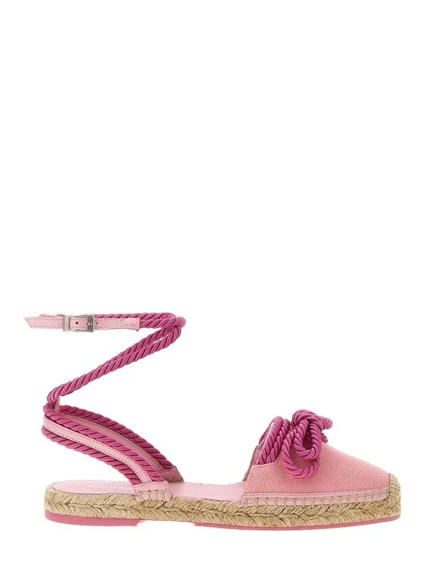 Mach & Mach Double Bow Riviera Espadrilles - Pink