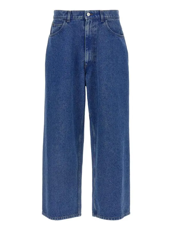 Marni Patch Wide Leg Jeans - Blue