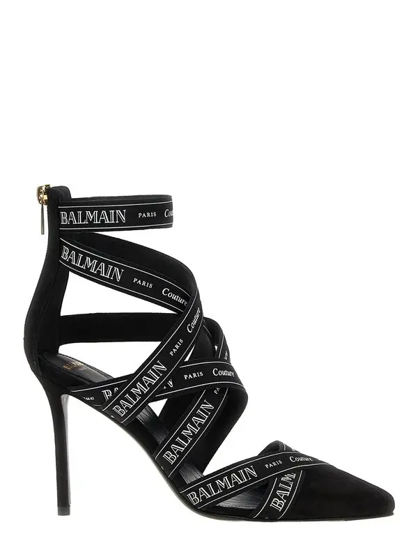 Balmain Couture Ribbon-print Pumps - Black