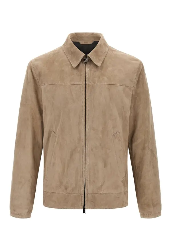 Brioni Suede Blouson - Beige
