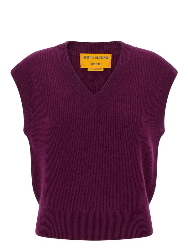 Guest In Residence Ribbed Cashmere Vest - Purple