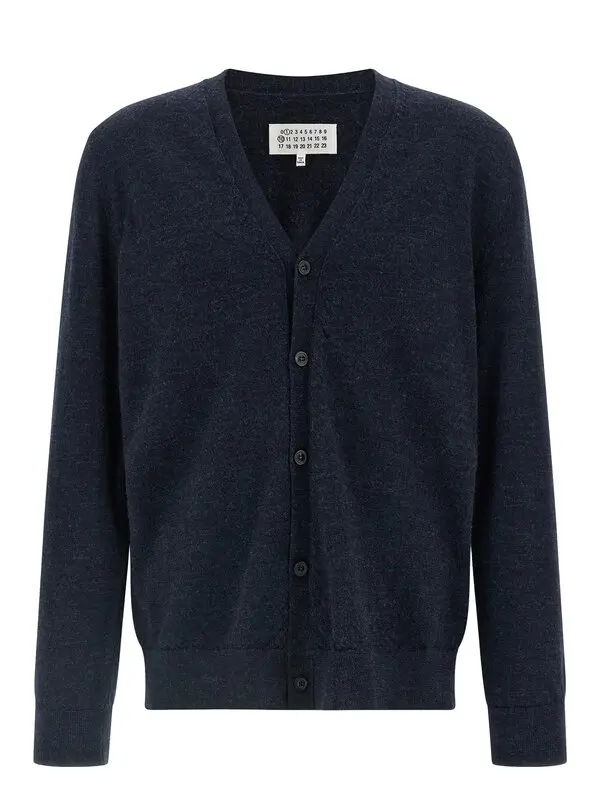 MAISON MARGIELA Suede Patch Cardigan - Blue