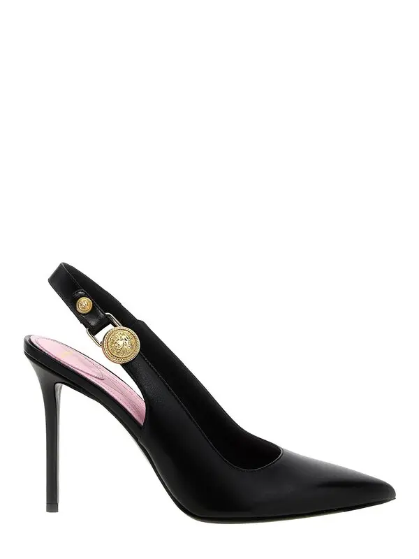 Balmain Eva Leather Slingbacks - Black