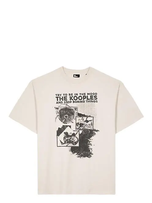 The Kooples Graphic-print Short-sleeve Cotton T-shirt - Light Grey