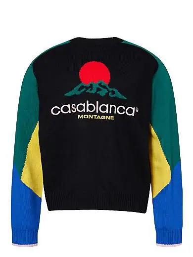 Casablanca Montagne Embroidered-logo Colorblock Wool-knit Jumper - Casablanca Montagne