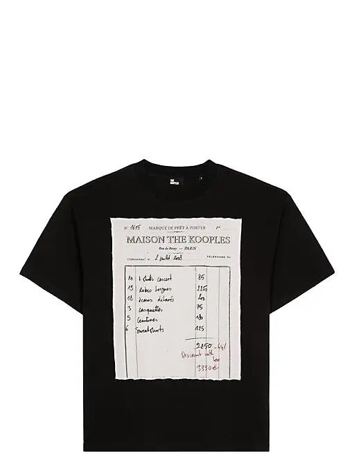The Kooples Graphic-print Short-sleeve Cotton T-shirt - Black Washed