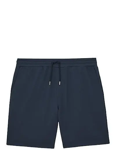 REISS Textured Stretch-woven Shorts - Airforce Blue