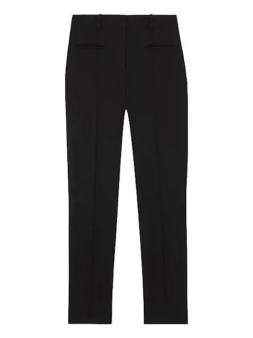REISS Tapered-leg Stretch-woven Trousers - Black