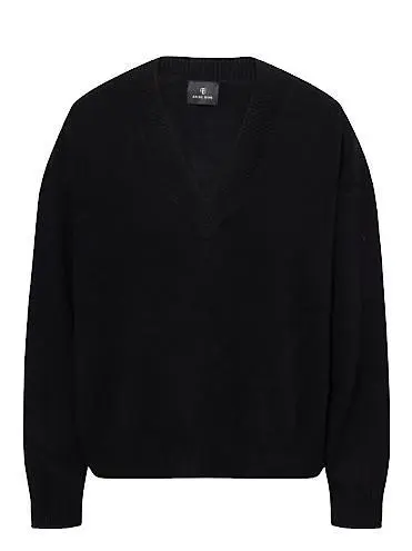ANINE BING Lee V-neck Cashmere Jumper - Black