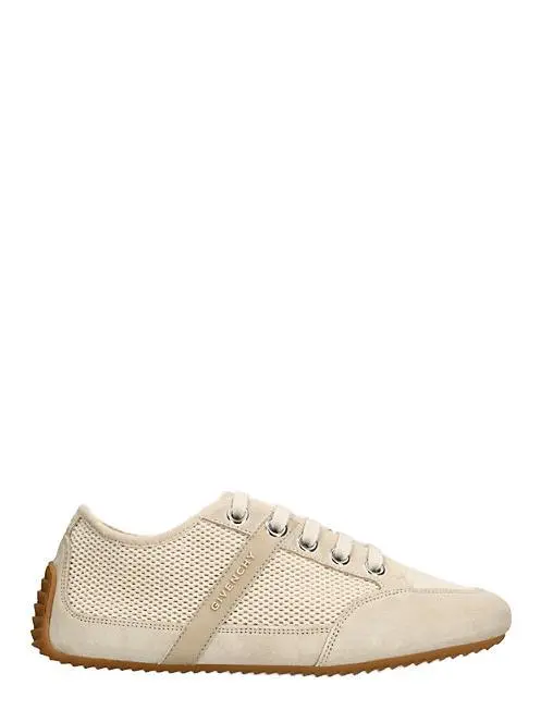 Givenchy Branded Mesh And Suede Low-top Sneakers - Beige