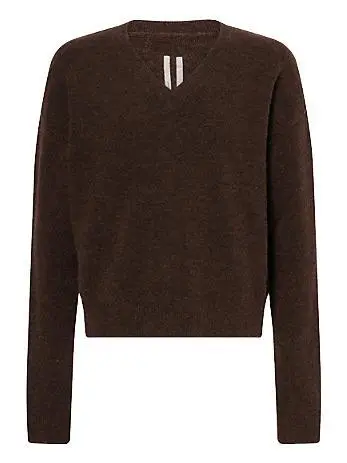 Rick Owens Tommy V-neck Knitted Jumper - Brown