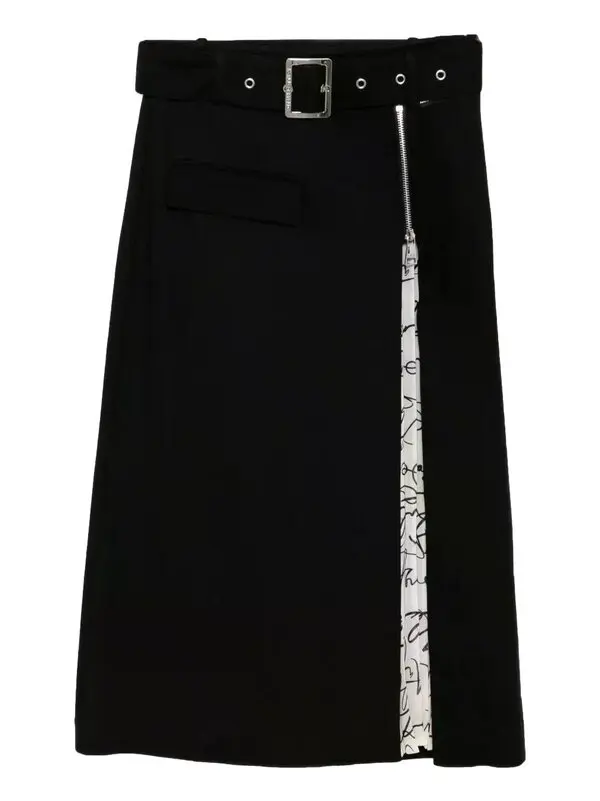 Karl Lagerfeld Pleated Panel Skirt - Black