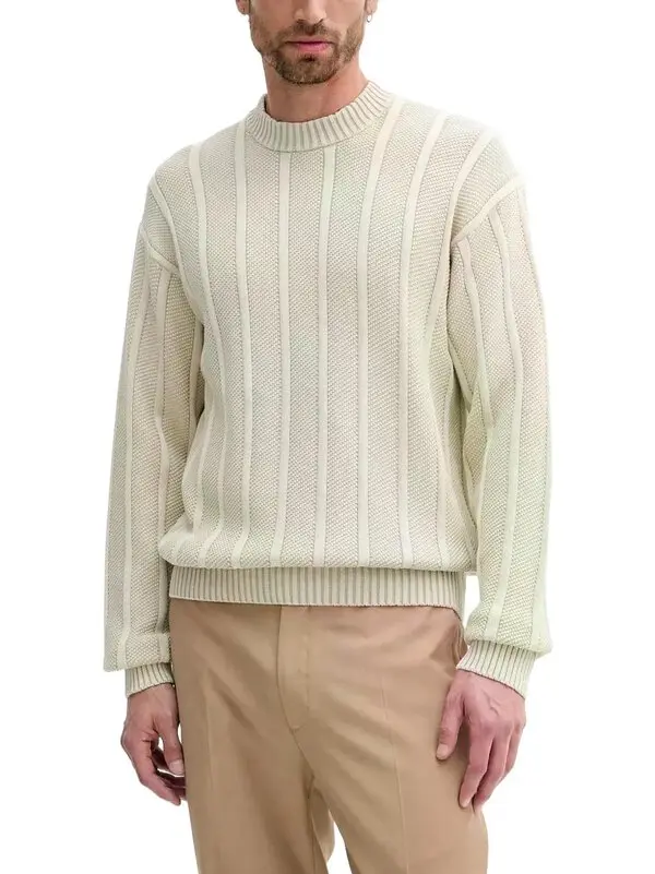 BOSS Ribbed Crew-neck Sweater - Neutrals
