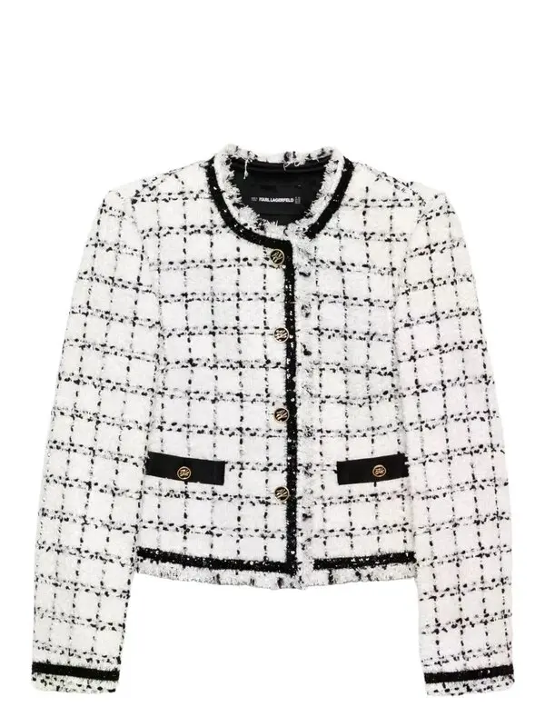 Karl Lagerfeld Boucle Blazer - White