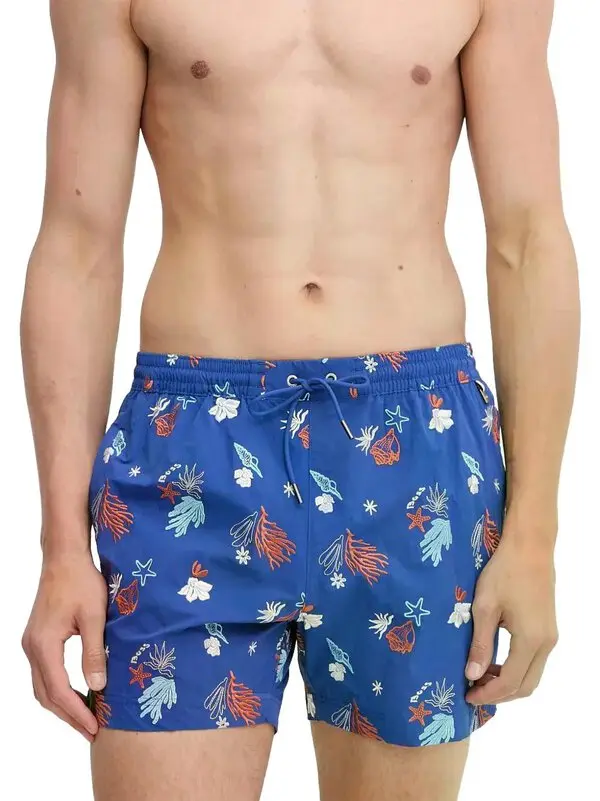 BOSS Sea Life-print Swim Shorts - Blue
