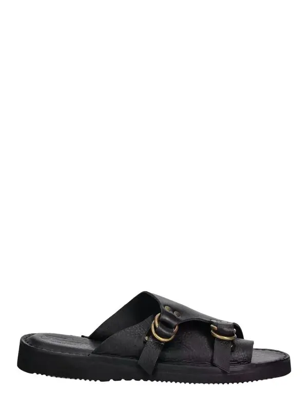FRACAP Buckle-detail Leather Sandals - Black