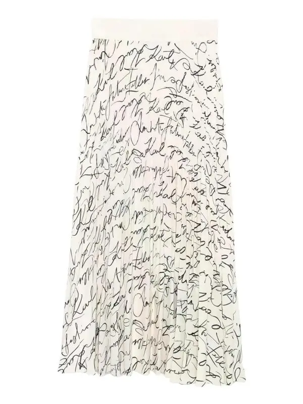 Karl Lagerfeld Pleated Midi Skirt - White