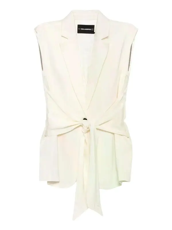 Karl Lagerfeld Fluid Wrap Gilet - White