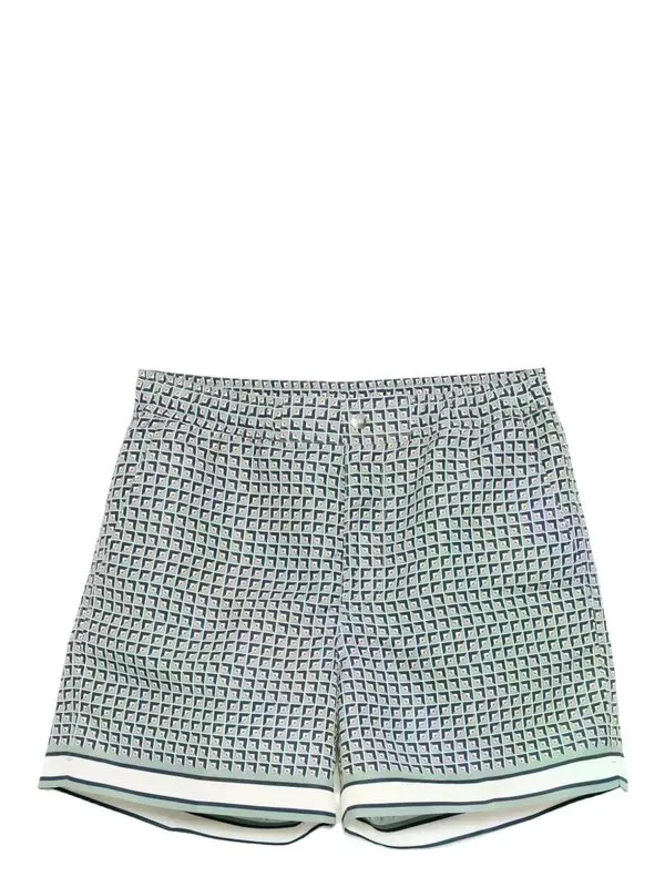 CHE Tessera Geometric-pattern Swim Shorts - Green