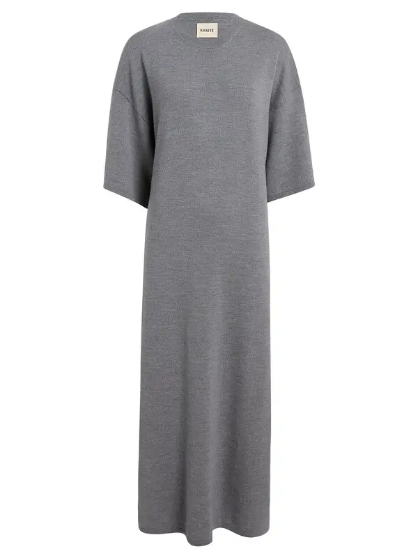 Khaite Bindi Merino Wool Dress - Sterling