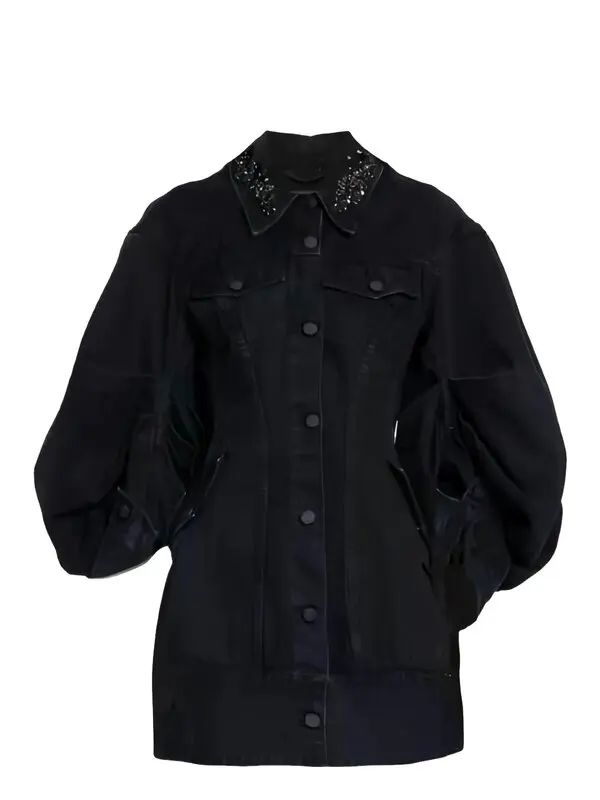 Simone Rocha Embellished Denim Jacket - Black