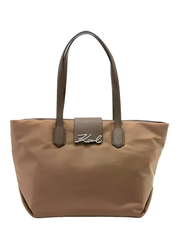 Karl Lagerfeld Signature Tote Bag - Brown
