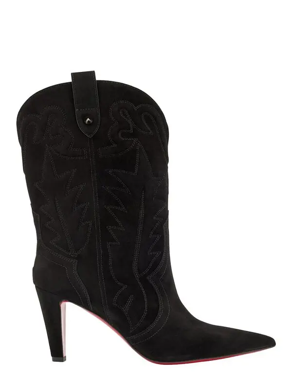 CHRISTIAN LOUBOUTIN 85mm Santia Suede Booties - Black