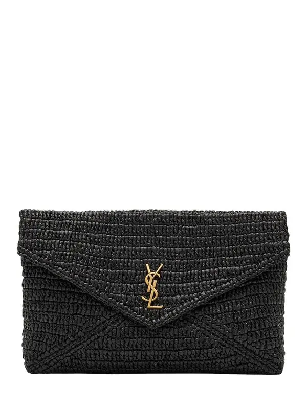 Saint Laurent Large Envelope Flap Clutch - Nero