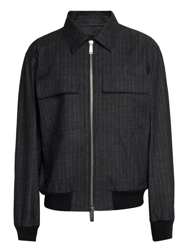 Dsquared2 Denim Pinstripe Zip Jacket - Black
