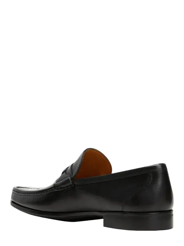 Magnanni Daren Leather Moccasin Loafers - Black