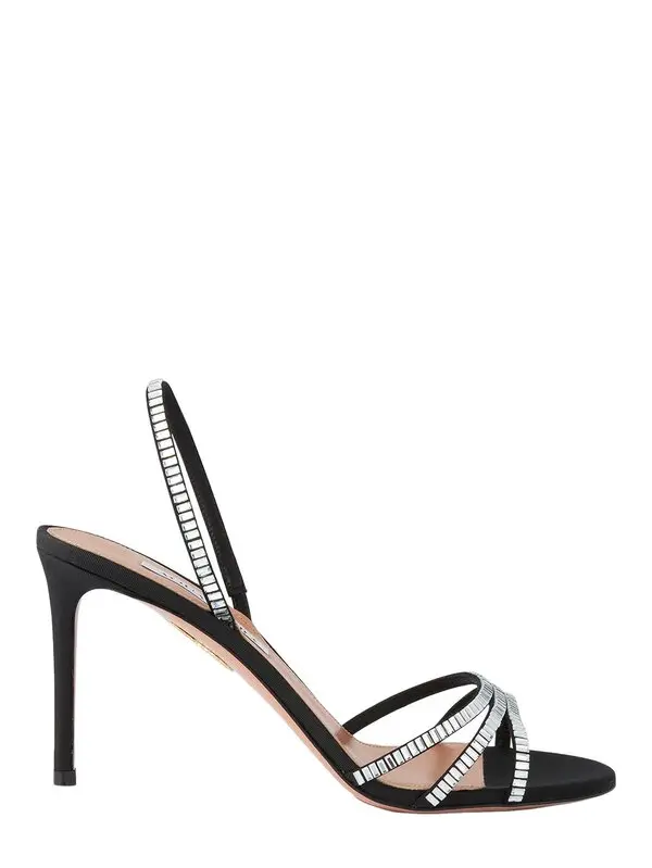 AQUAZZURA Memoire Crystal Halter Sandals - Black
