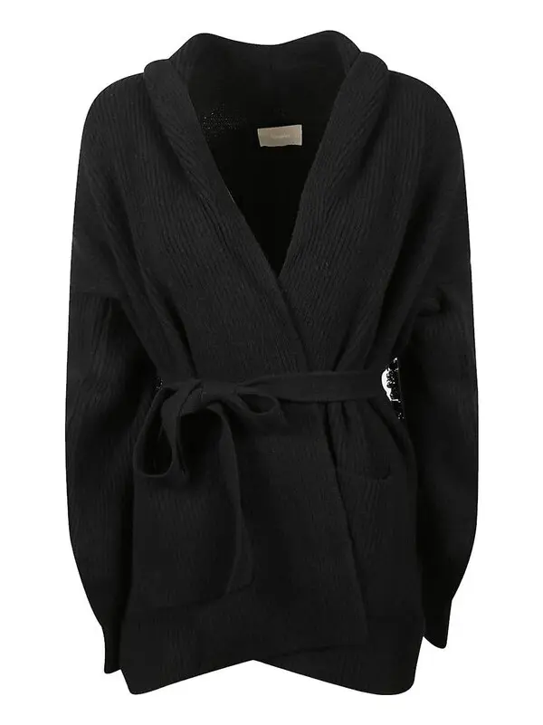 DRUMOHR Long Sleeve Cardigan - Black