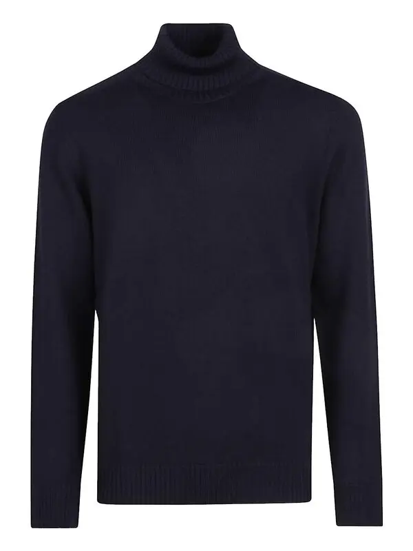 DRUMOHR Merino Wool Turtleneck Sweater - Blue