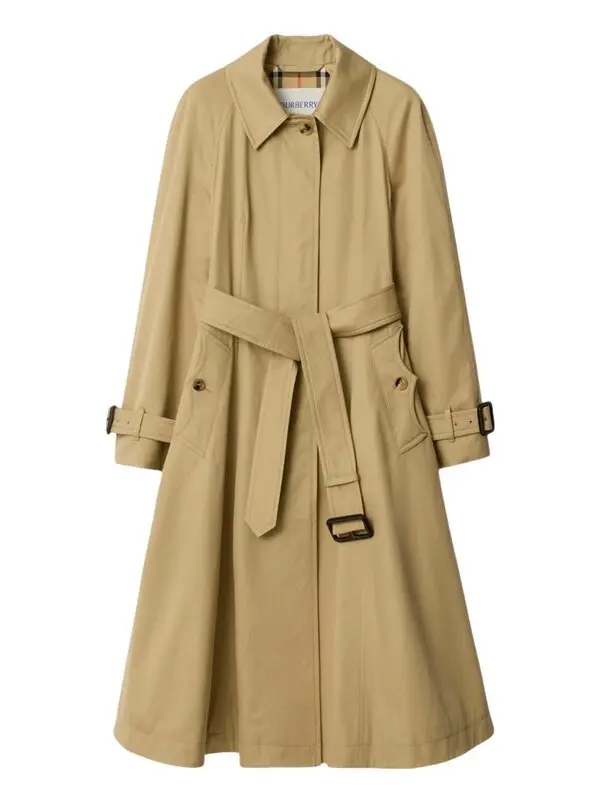 Burberry Long Gabardine Ellingham Fit-and-flare Car Coat - Beige
