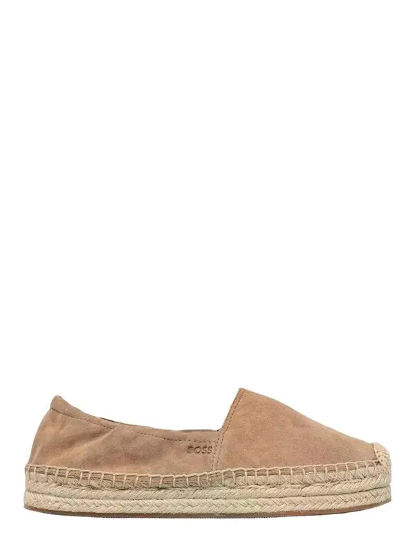 BOSS Suede Platform Espadrilles - Brown