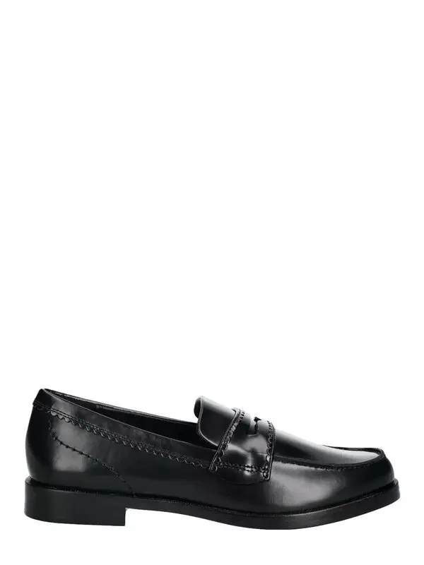 Clarks Penny Leather Loafers - Black