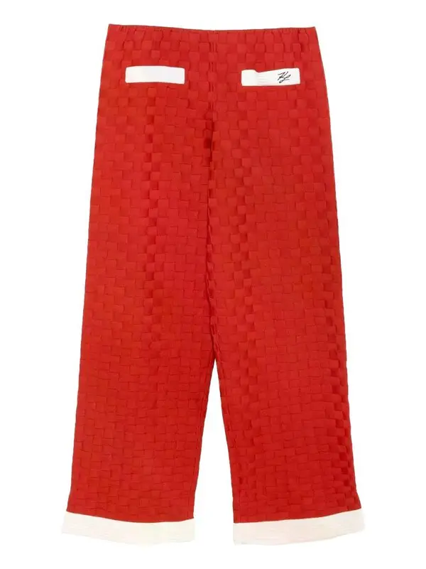 Karl Lagerfeld Contrast Knit Trousers - Red