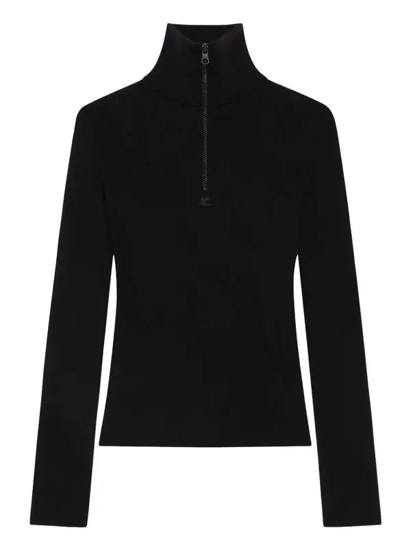 COURREGES Wool Knitted Top - Black