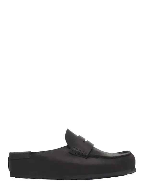 BIRKENSTOCK Penny-strap Leather Slides - Black