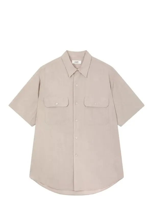 STUDIO TOMBOY Double-pocket Short-sleeve Shirt - Neutrals
